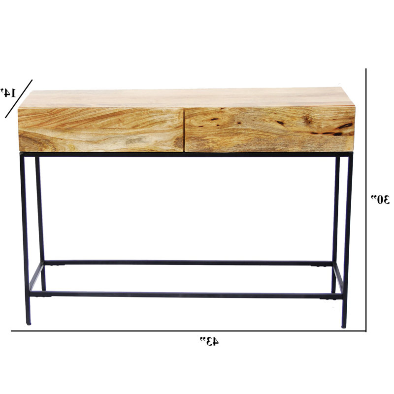 Steelside™ Alonnah 43" Solid Wood Console Table & Reviews | Wayfair